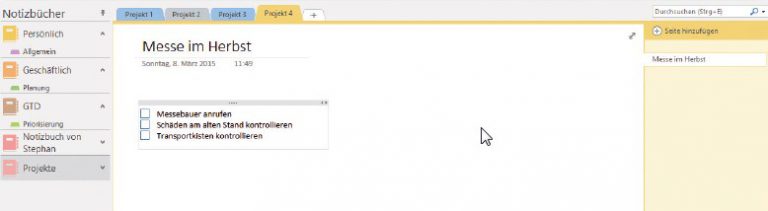 Aufgabenmanagement mit OneNote | sekretaria.de